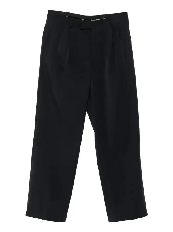 Karl Lagerfeld Pleated Wide-leg Trousers - Blue