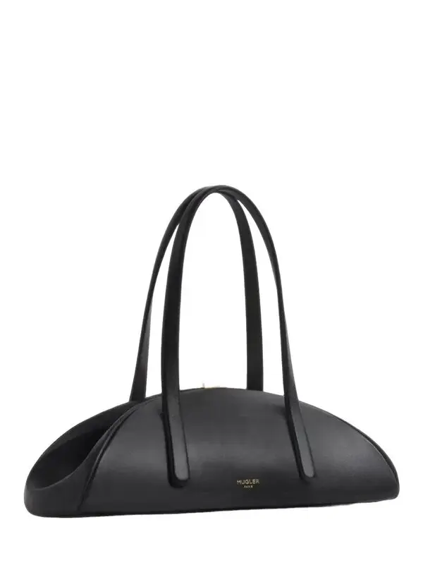 MUGLER Lua Leather Shoulder Bag - Black