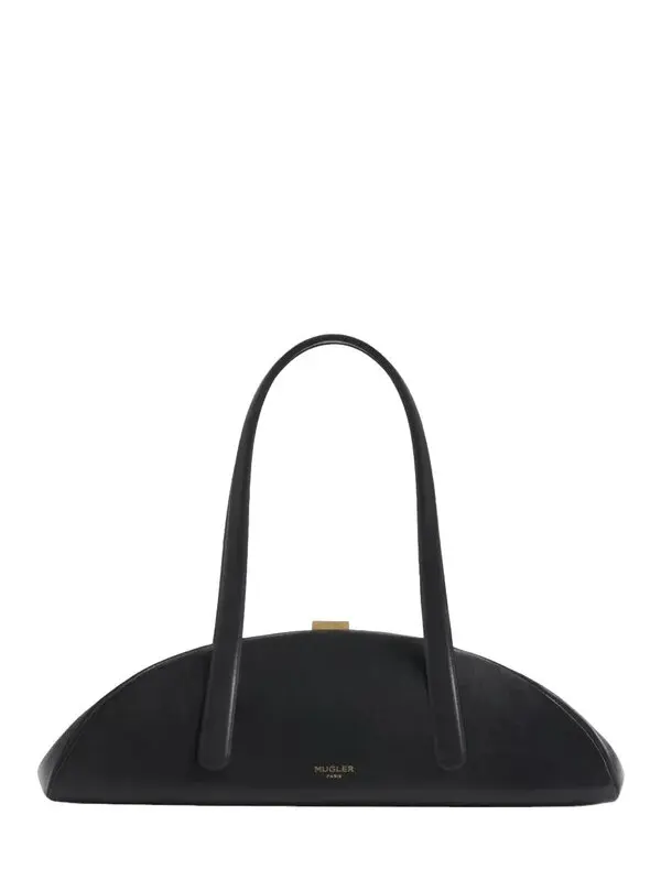 MUGLER Lua Leather Shoulder Bag - Black