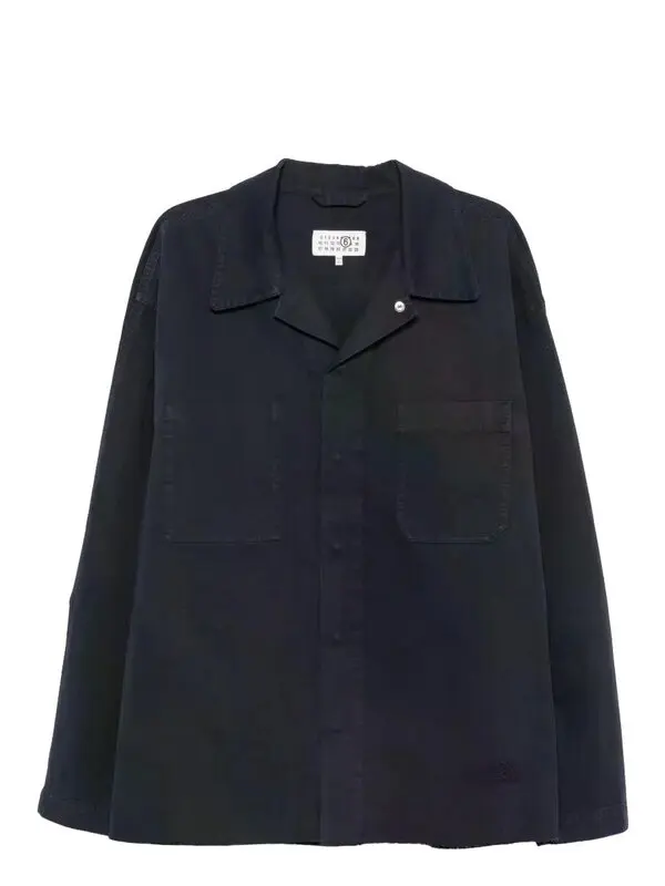 MAISON MARGIELA Concealed-fastening Patch-pocket Shirt Jacket - Blue