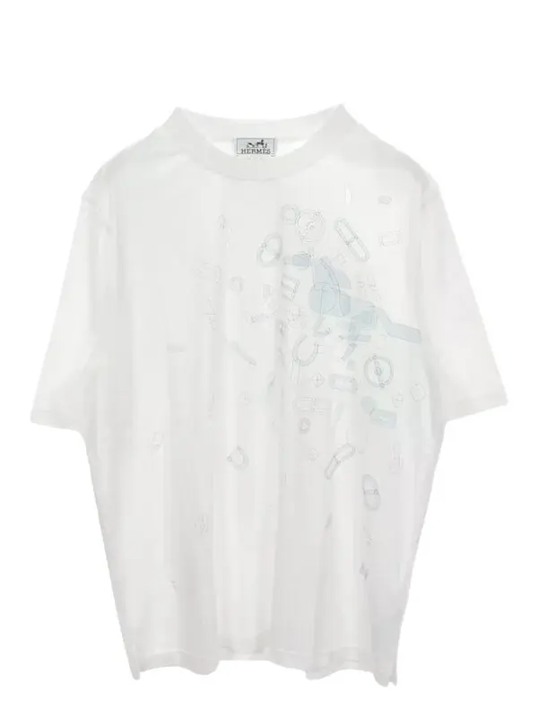 Hermès 2010s Fragments Equestres T-shirt - White