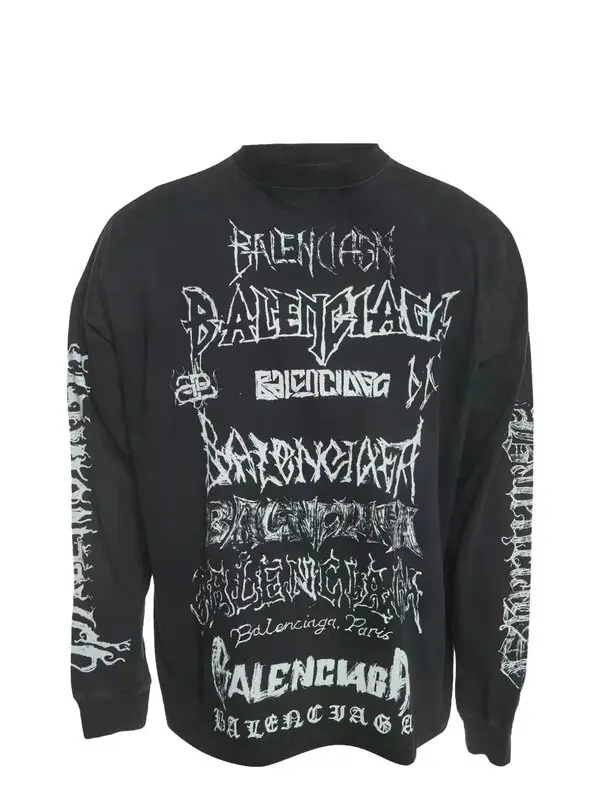 Balenciaga Printed Crew-neck Sweatshirt - Black