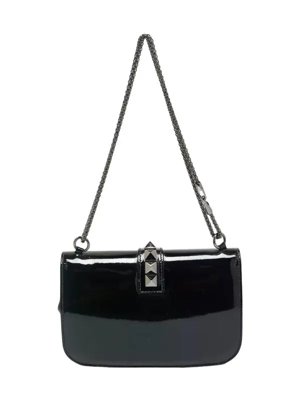 Valentino Garavani Medium Rockstud Glam Lock Shoulder Bag - Black