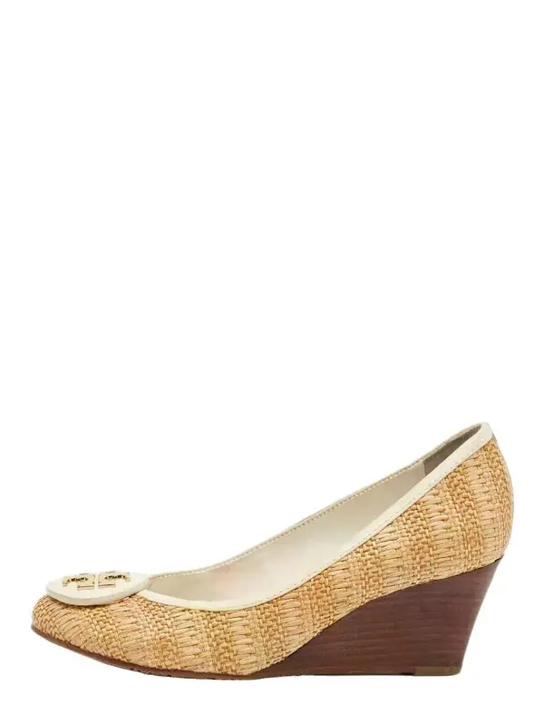 Tory Burch Reva Woven Wedge Pumps - Neutrals