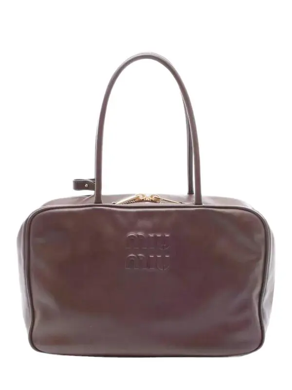 Miu Miu 2010s Beau Leather Tote Bag - Brown