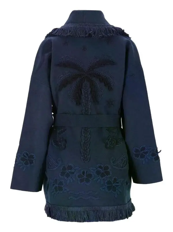 Alanui Nature In Bloom Embroidered Cardigan - Blue