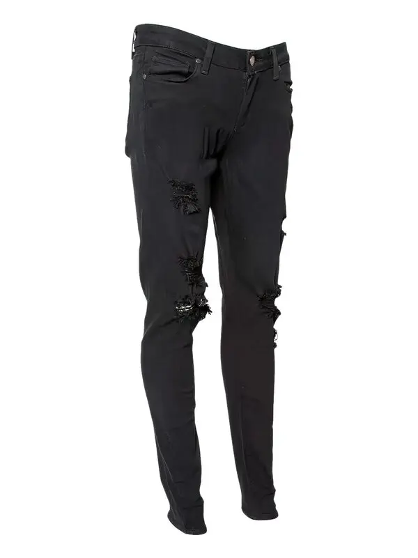 Paige Verdugo Distressed Skinny Jeans - Black