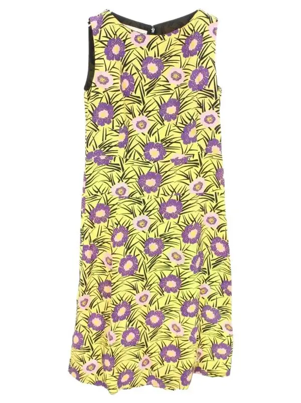 Marni 2010s Floral-print Sleeveless Midi Dress - Yellow