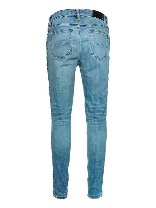 Amiri 2024 Distressed Chain Denim Trousers - Blue