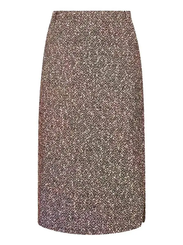 Alessandra Rich Bouclé-knit Pencil Midi Skirt - Grey