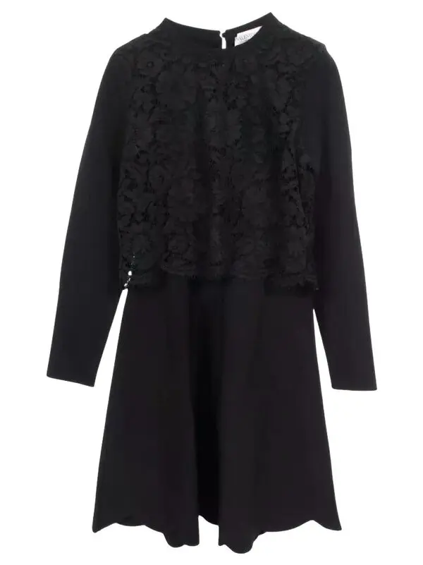 Valentino Garavani 2010s Lace Scalloped Dress - Black