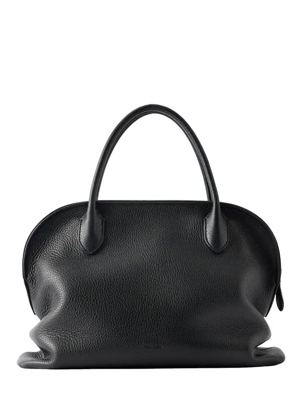 THE ROW Agnes 12 Leather Shoulder Bag - Black