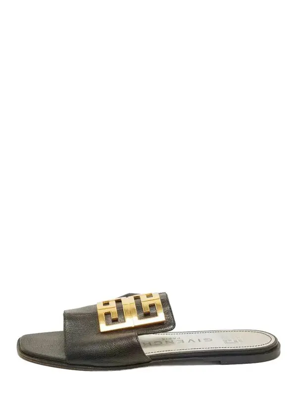 Givenchy 4g Leather Slides - Black