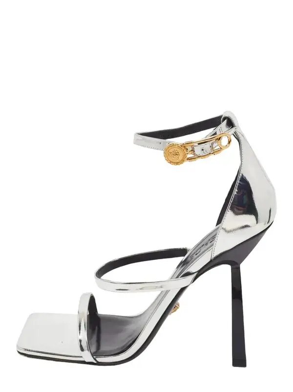 Versace Safety Pin Ankle-strap Sandals - Silver