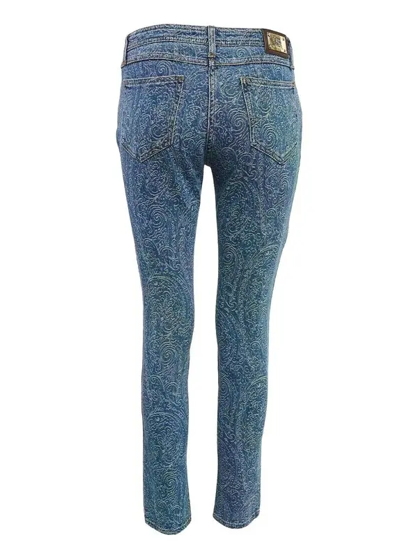 Etro Paisley Pattern Embroidered Jeans - Blue