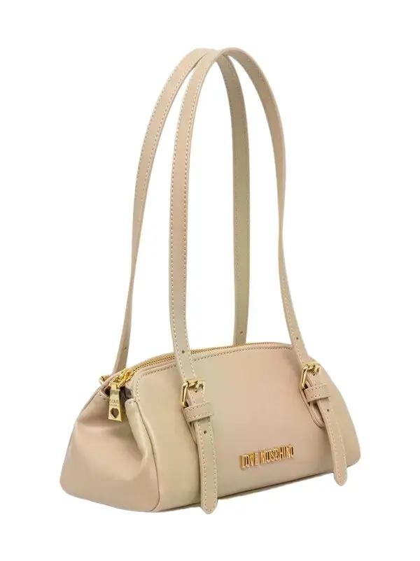 Moschino Buckle-detail Logo-plaque Shoulder Bag - Neutrals