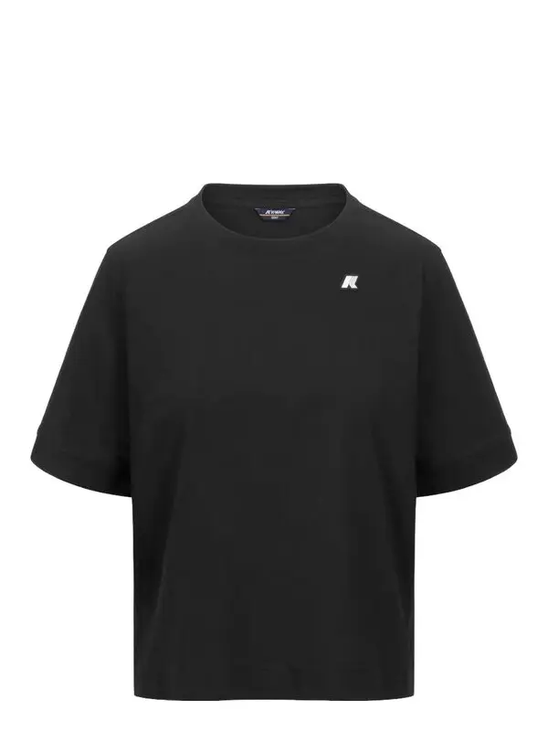 K-WAY Selune Logo-patch Boxy-fit T-shirt - Black