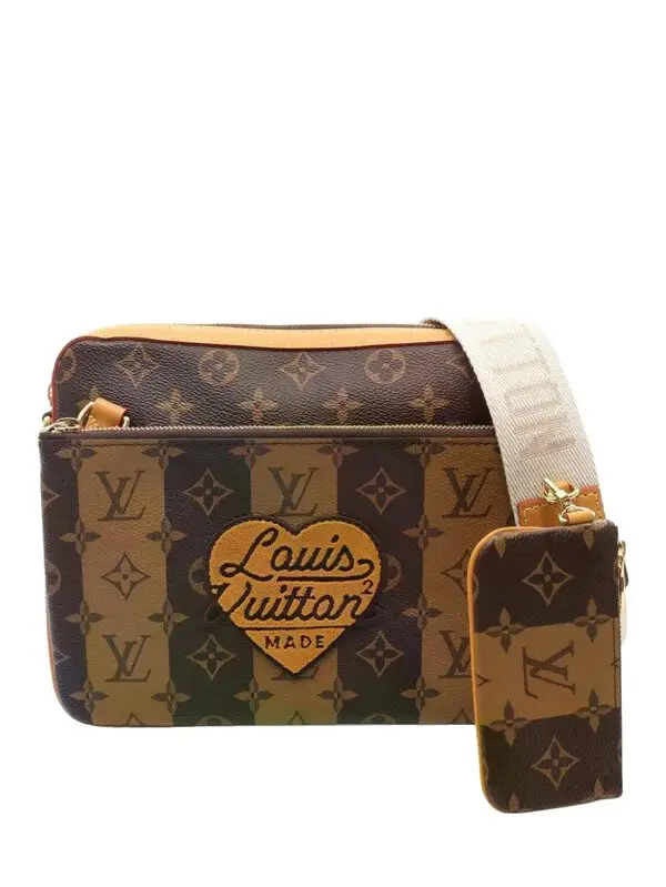 LOUIS VUITTON X Nigo 2010s Trio Monogram Cross Body Bag - Brown