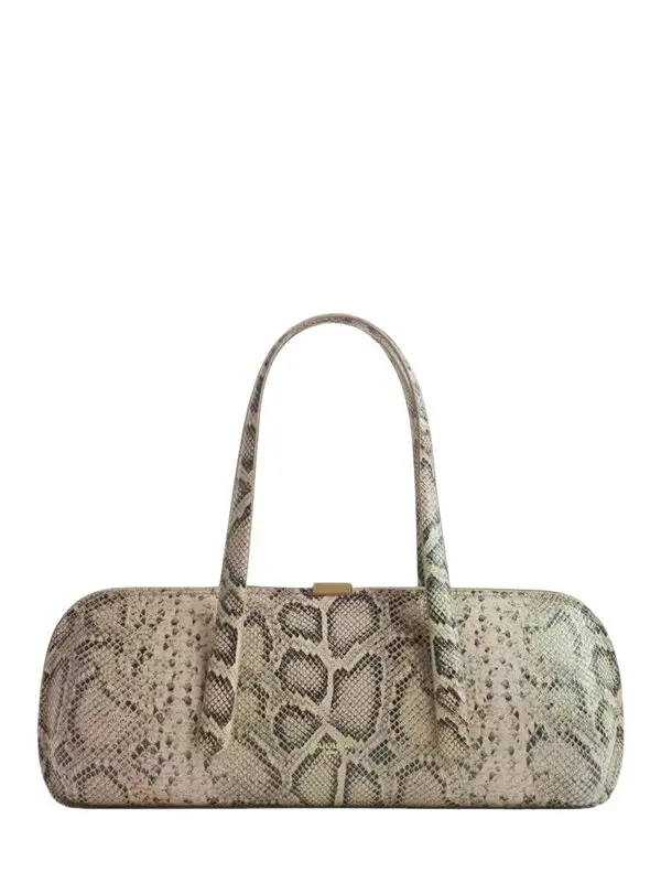 MUGLER Aurora Snakeskin-effect Shoulder Bag - Neutrals