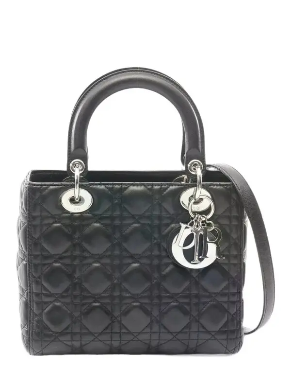 Dior 2010s Lady Cannage Handbag - Black