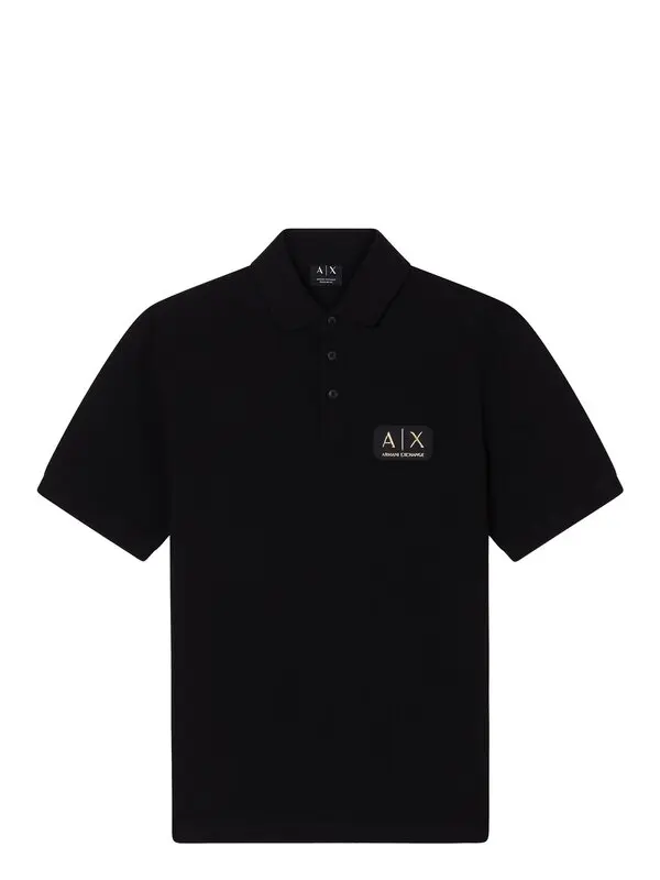 Armani Exchange Cotton Polo Shirt - Black
