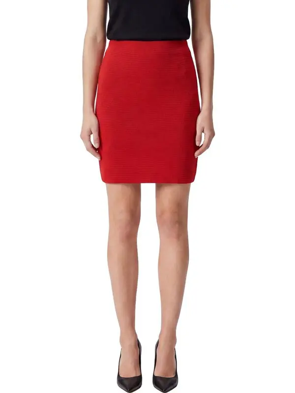Fabiana Filippi High-waisted Virgin Wool Pencil Mini Skirt - Red