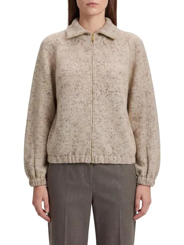 Fabiana Filippi Textured Knit Zip-up Jumper - Beige