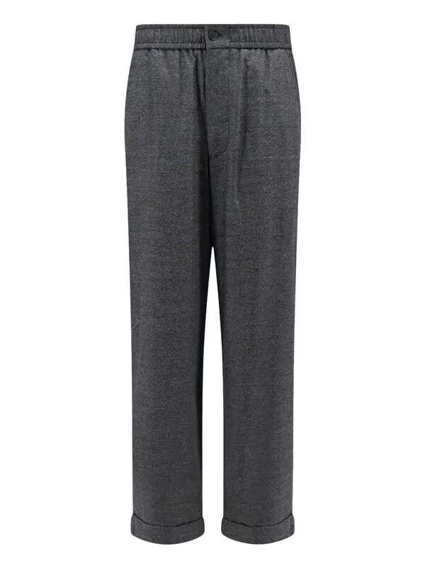 Giorgio Armani Virgin Wool And Cashmere Slim Fit Trousers - Black