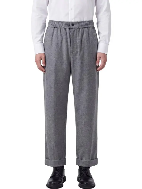 Giorgio Armani Virgin Wool And Cashmere Slim Fit Trousers - Grey