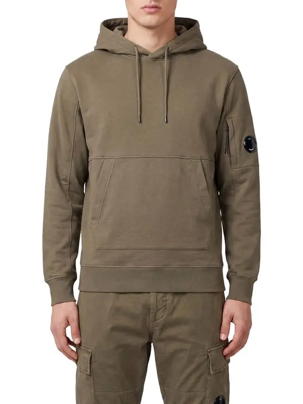 C.P. COMPANY Cotton Hoodie With Kangaroo Pocket - Grey