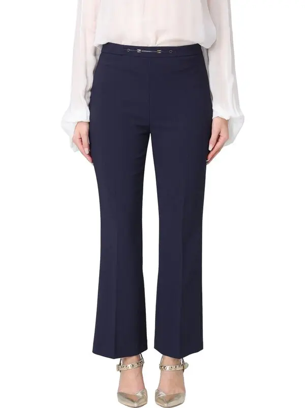 Elisabetta Franchi Slim-fit Cropped Crêpe Trousers - Blue