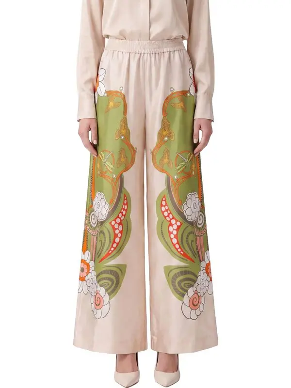 La DoubleJ Printed Wide-leg Trousers - Ivory