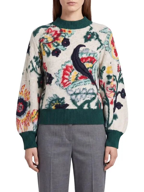 Sacai Jacquard Knit Jumper - Ivory
