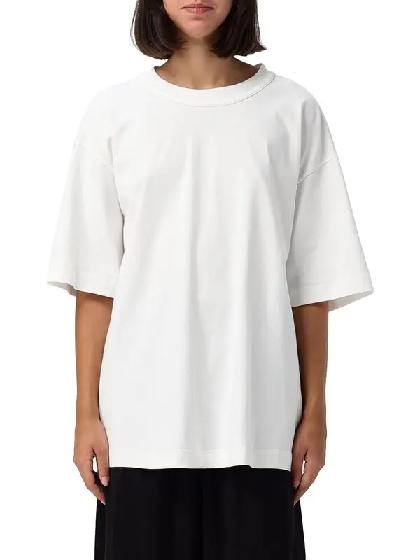 ELEH Relaxed Fit Cotton T-shirt With Bow Detail And Dropped Shoulders - Black