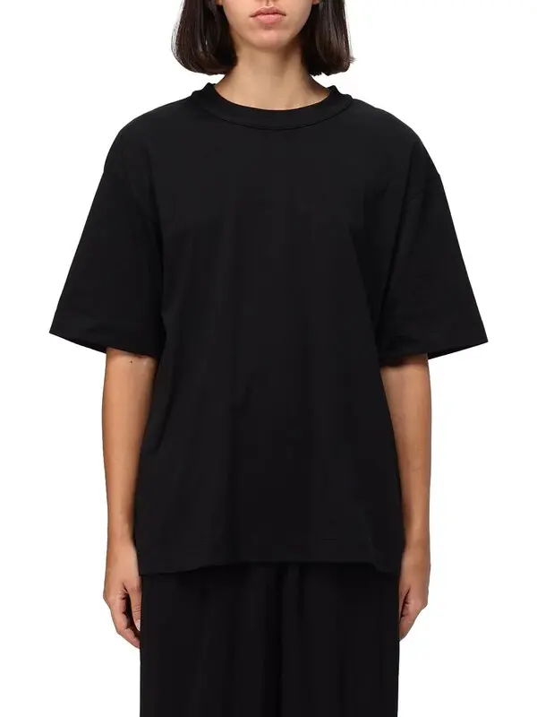 ELEH Relaxed Fit Cotton T-shirt With Bow Detail And Dropped Shoulders - White