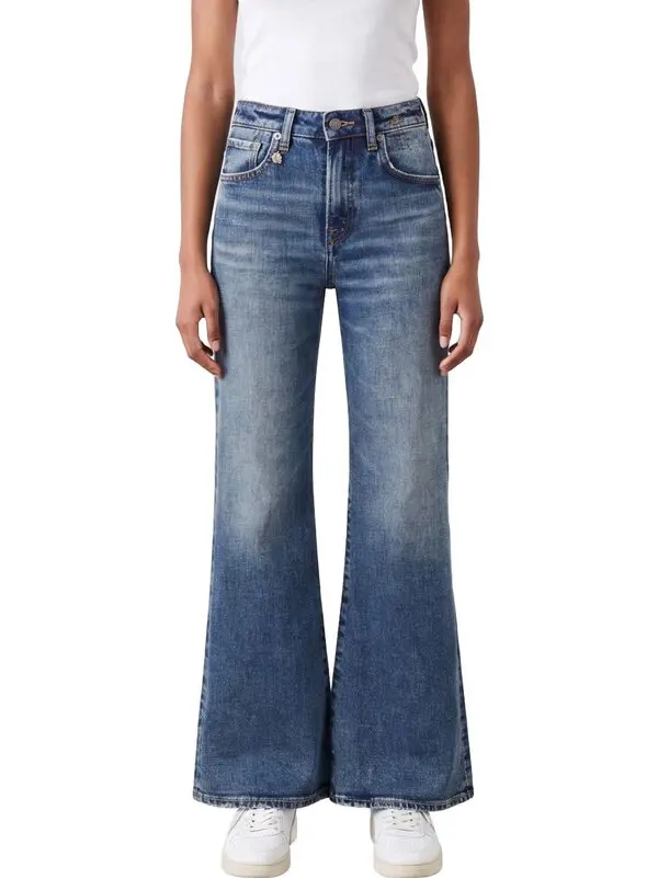 R13 Joan Mid-rise Flared Cotton Denim Jeans - Blue