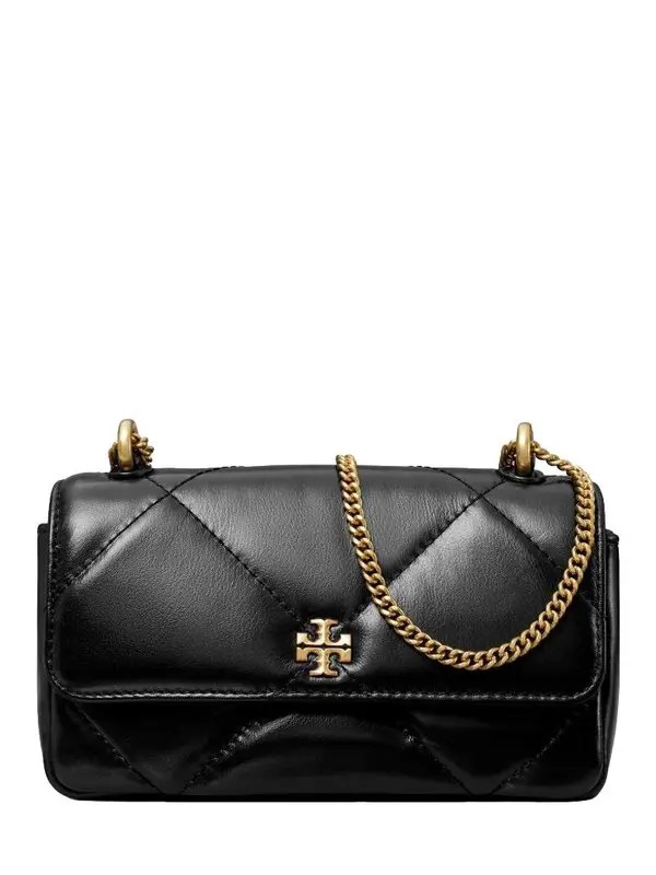 Tory Burch Kira Diamond Mini Leather Shoulder Bag - Black