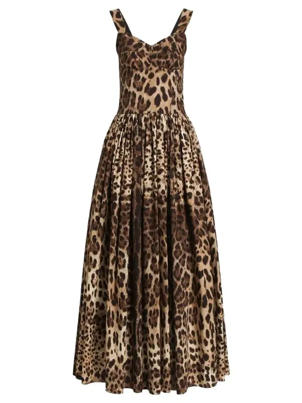 Dolce & Gabbana Leo Print Cotton Dress - Multi