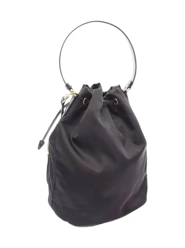 Prada 2010s Duet Re-nylon Bucket Bag - Black