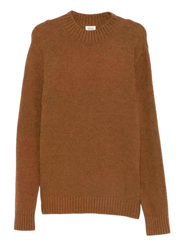 DRYKORN Zayn Bouclé Texture Mock Neck Sweater - Brown