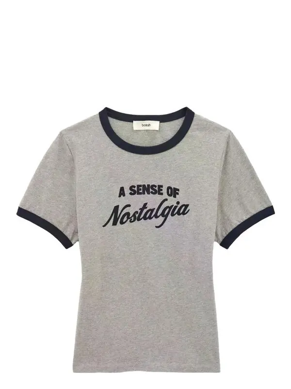 Ba&sh Rosta Slogan-print Ringer T-shirt - Grey