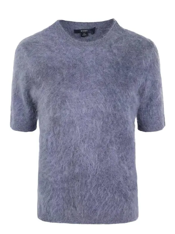 Seventy Short Sleeve Cashmere Sweater - Grey