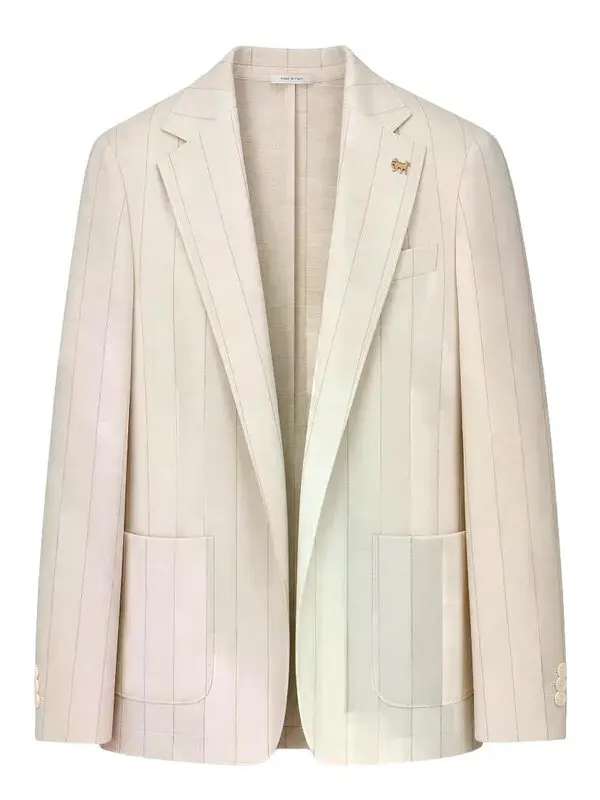 TOMBOLINI Pinstripe-pattern Single-breasted Blazer - Neutrals