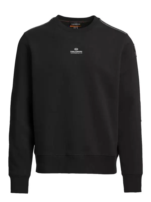 PARAJUMPERS Logo Print Panelled Crew Neck Sweater - Black