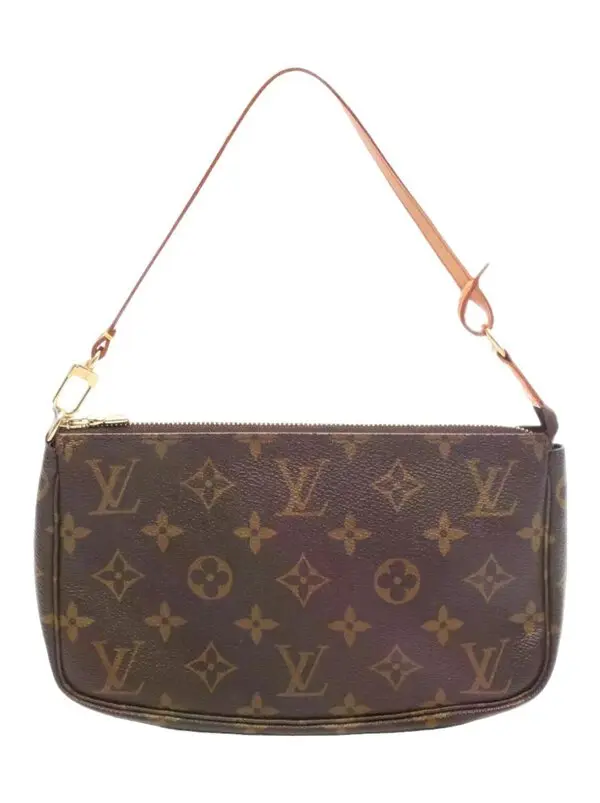 LOUIS VUITTON 2001 Pochette Accessoires Monogram Shoulder Bag - Brown