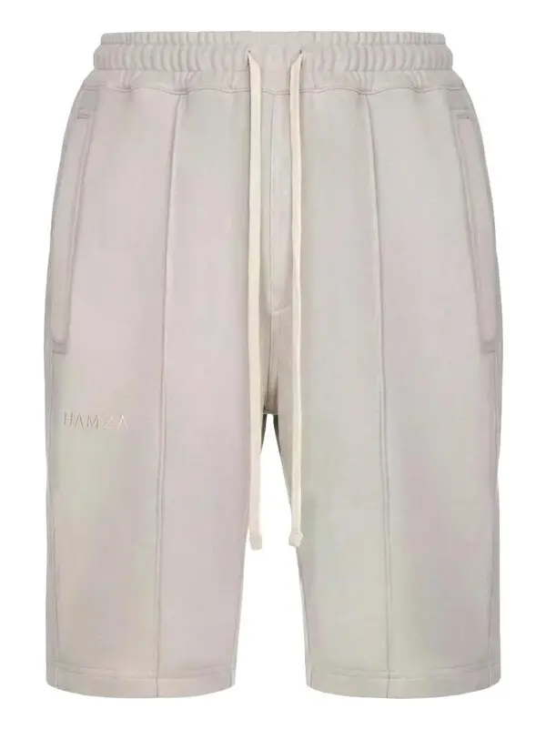 HAMZA Drawstring Waist Jersey Shorts - Neutrals