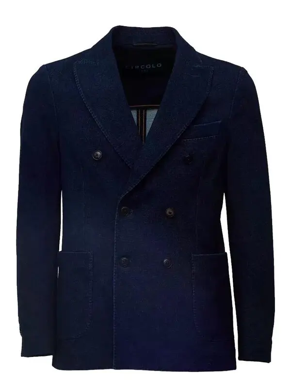 CIRCOLO 1901 Double-breasted Peak-lapel Blazer - Blue