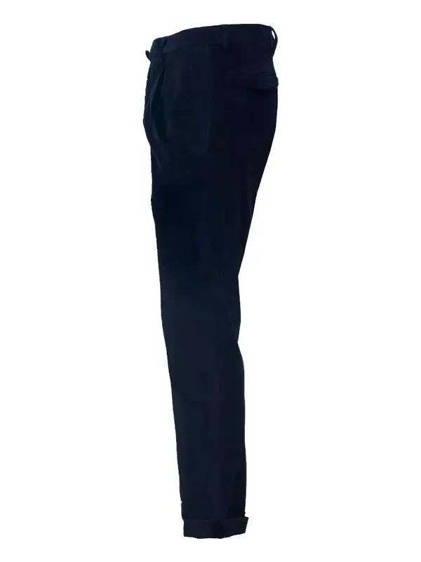 BRIGLIA 1949 Pleated Corduroy Trousers - Blue