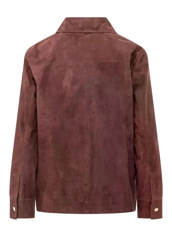 Max Mara Abisso Button-up Suede Jacket - Red