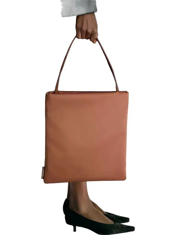 Loulou De Saison Anthea Satin-finish Tote Bag - Brown